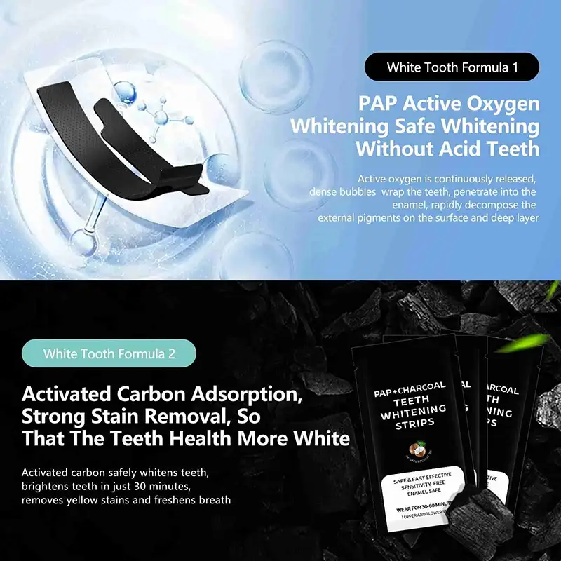 Pap+ Charcoal Teeth Whitening Strips - Lidercare