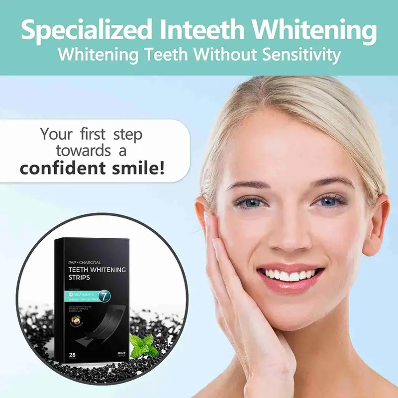 Pap+ Charcoal Teeth Whitening Strips - Lidercare