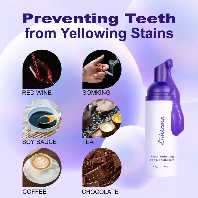 Purple Teeth Whitening Foam - Lidercare